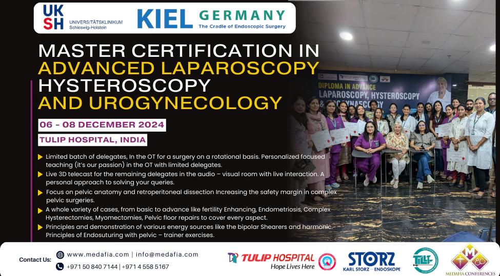 Diploma in advanced Laparoscopy, Hysteroscopy Urogynecology